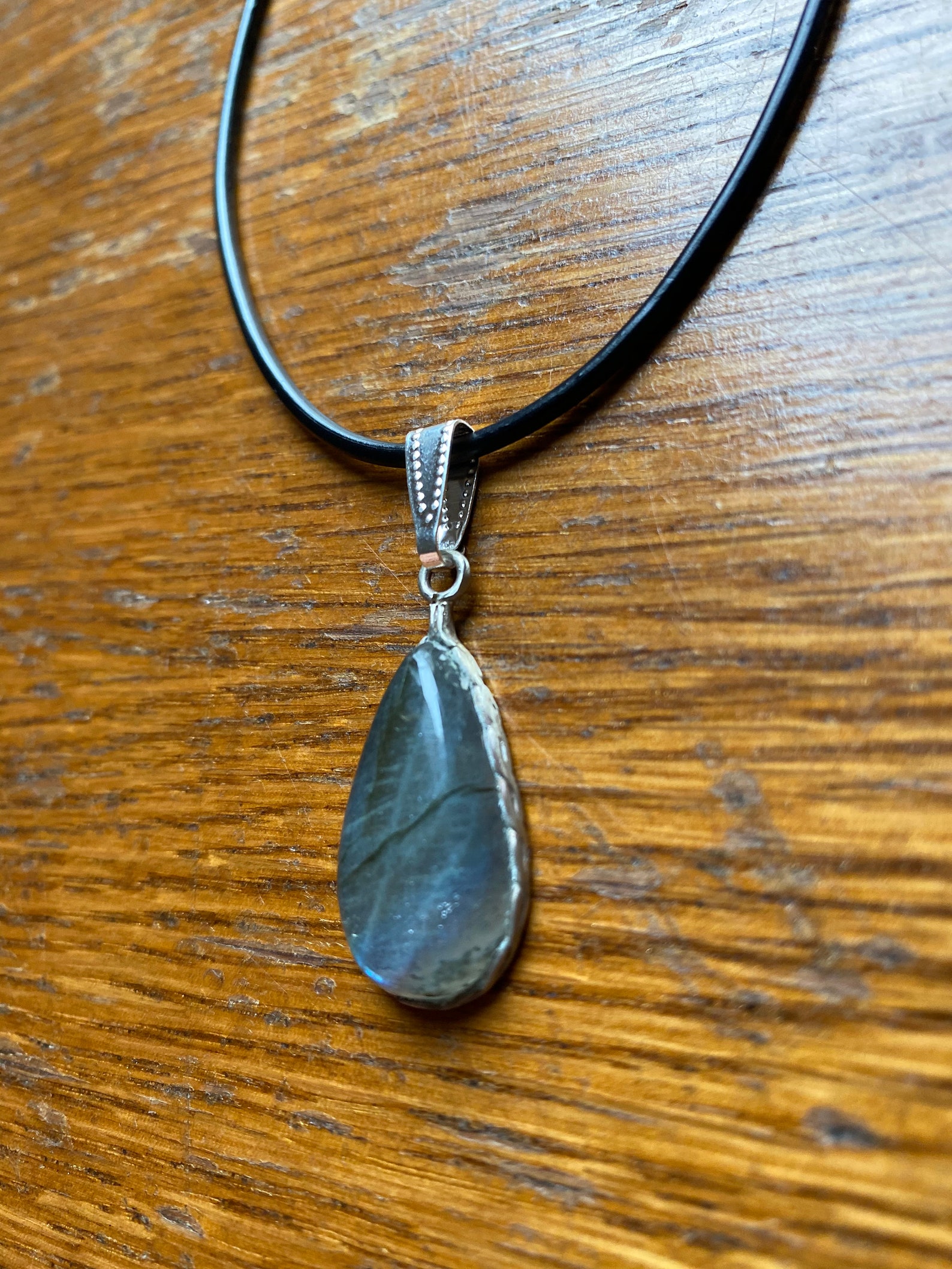 LABRADORITE COLLIER Pendentif Labradorite Vert Naturel Labradorite ...