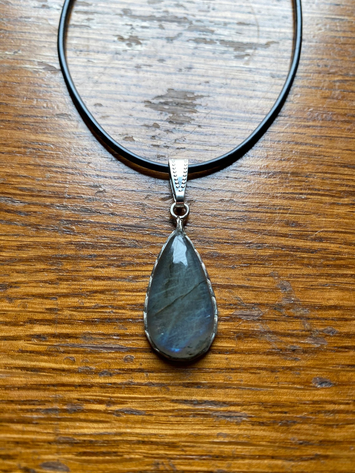 LABRADORITE COLLIER Pendentif Labradorite Vert Naturel Labradorite ...