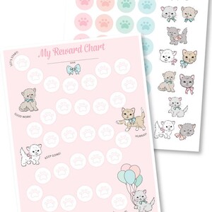 Kid's Printable Kitty REWARD CHART Digital File Instant - Etsy