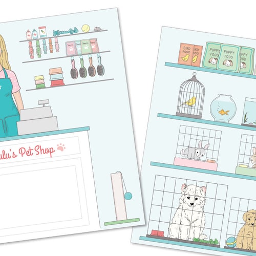 Printable Paper Doll PET SHOP Play Set Pdf Instant Download - Etsy