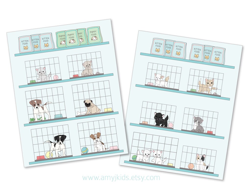 Printable Paper Doll PET SHOP Play Set- Pdf Instant Download- Puppy ...