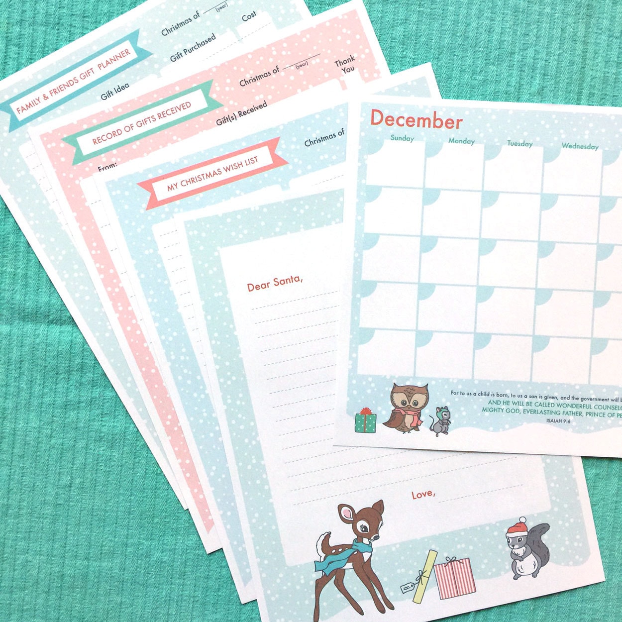 Children's Printable Christmas Planning Set With Scripture Digital File ...