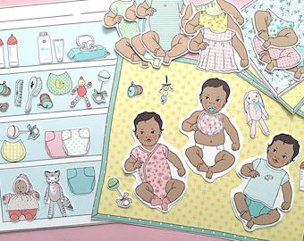 Printable BABIES Play Set -PDF Instant Download- Pretend Play, Stickers ...