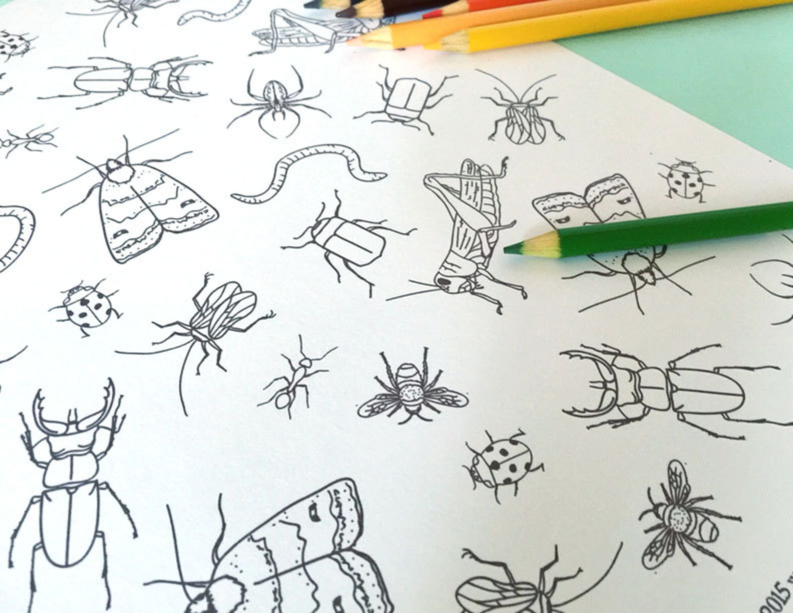 Printable CREEPY Crawlers/bugs Coloring Page- Digital File- Instant ...