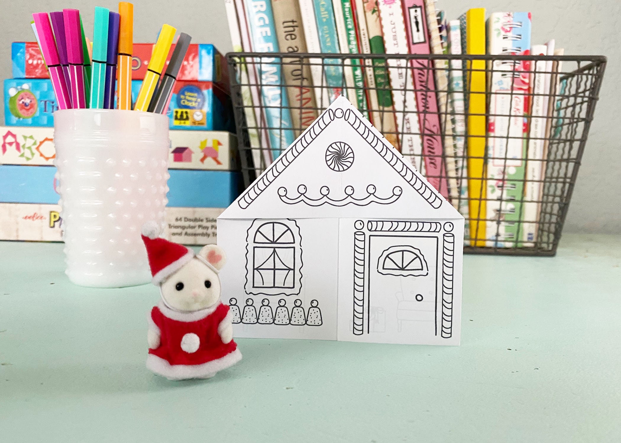 Printable Origami Gingerbread House to COLOR!- Digital File- Instant ...