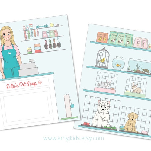 Printable Paper Doll PET SHOP Play Set Pdf Instant Download - Etsy