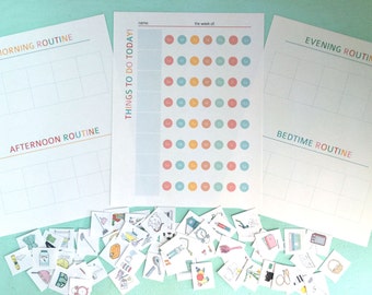 Kid's Printable Routines & CHORE CHART Digital File - Etsy