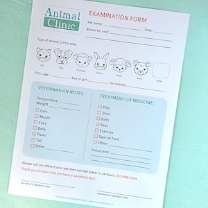 Pretend Play ANIMAL CLINIC Printables- Instant PDF Download ...