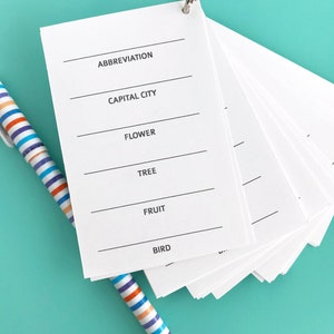 Printable STATES Flashcards- Digital File Instant Download - State ...