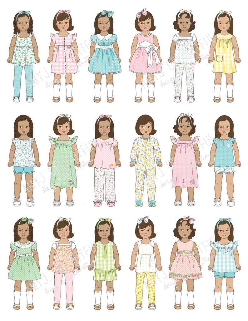 Printable Paper Doll STICKERS Dark Skin Digital File Instant Download ...