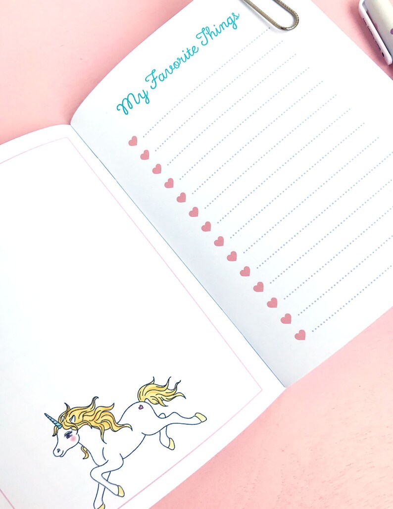 Unicorn JOURNAL Printable- Instant PDF Download- Girls, Diary ...