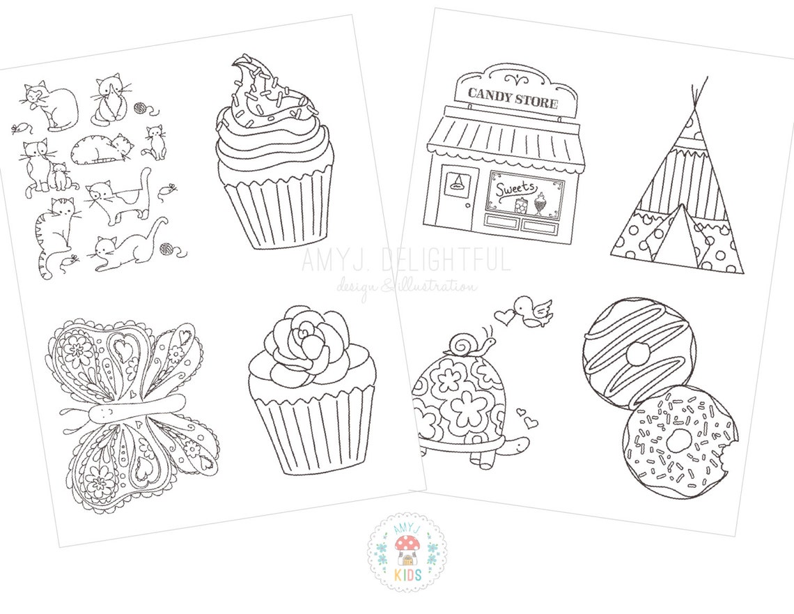 On-the-go MINI COLORING PAGES for Girls - Digital File- Instant ...