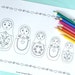 Printable Russian NESTING DOLLS Coloring Page- Digital File- Instant ...