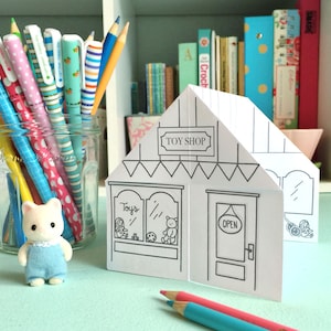 Printable Origami Toy Store to COLOR!- Digital File- Instant Download ...