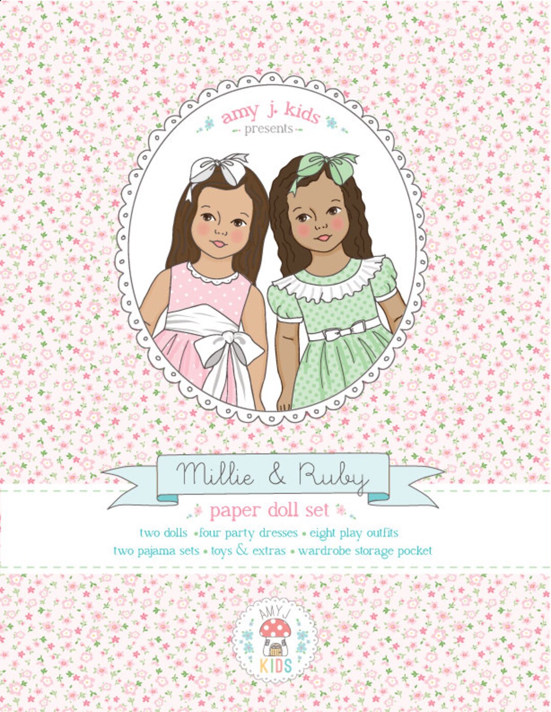 Millie & Ruby Printable Paper Dolls - PDF Instant Download - Medium ...