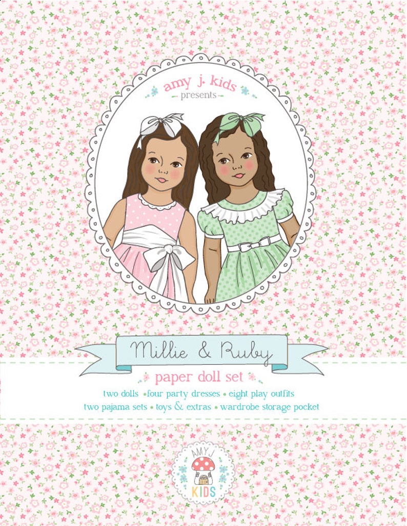 Millie & Ruby Printable Paper Dolls - PDF Instant Download - Medium ...