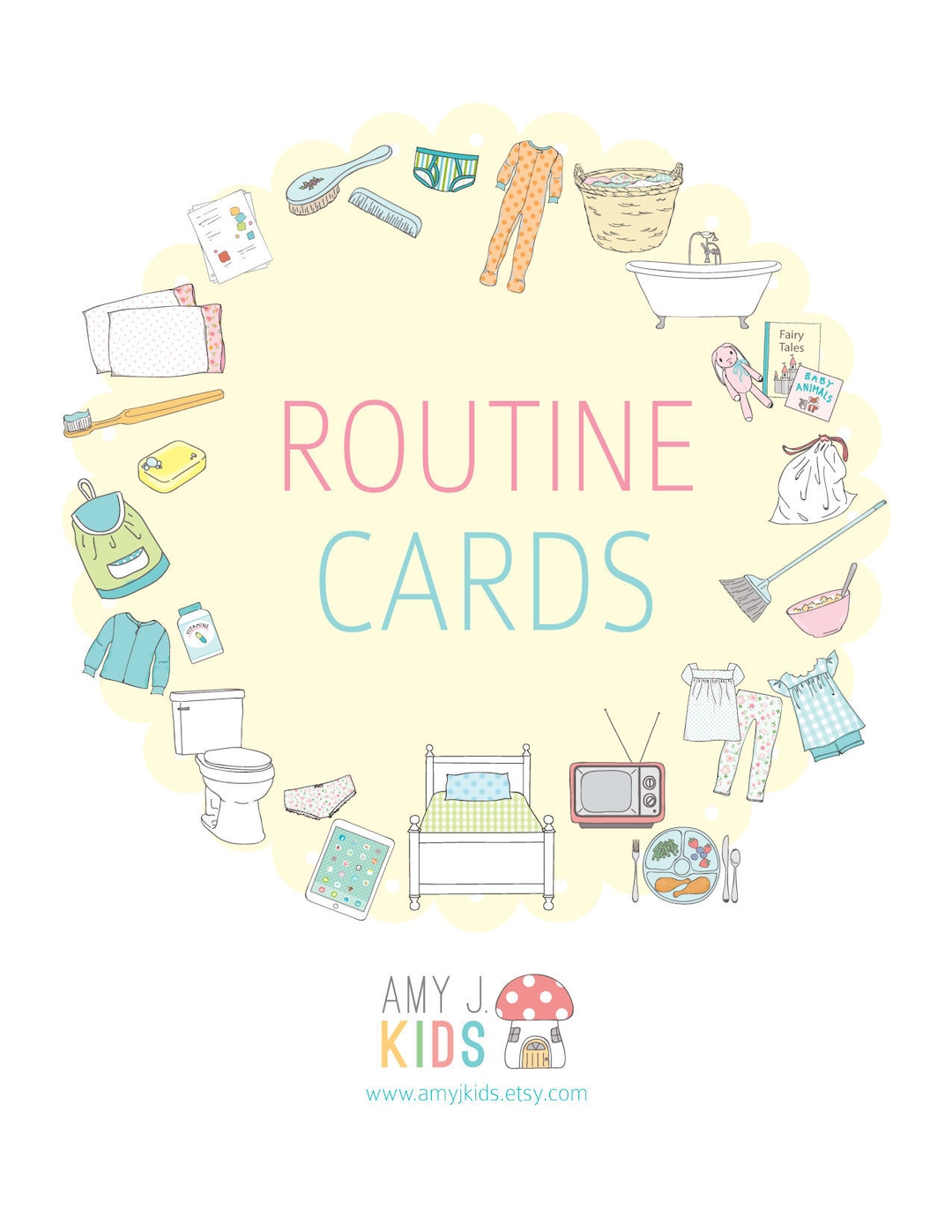 Children's Printable ROUTINE CARDS -digital File Instant Download ...