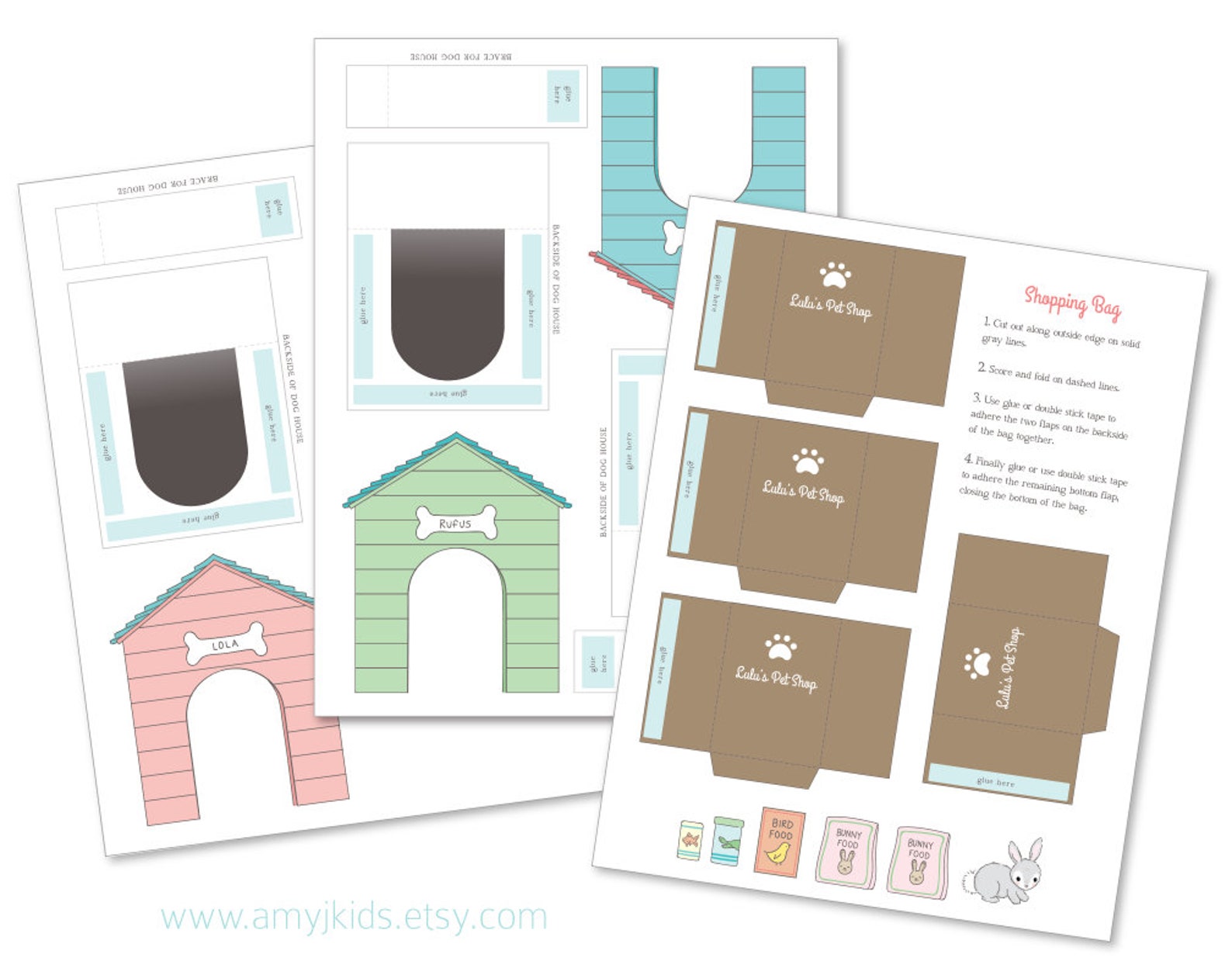 Printable Paper Doll PET SHOP Play Set- Pdf Instant Download- Puppy ...
