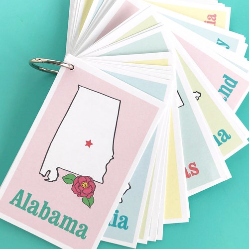 Printable STATES Flashcards Digital File Instant Download - Etsy