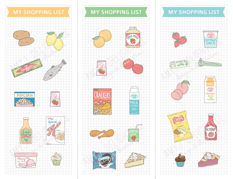 Pretend Play SHOPPING LISTS Printable- Instant PDF Download- Grocery ...