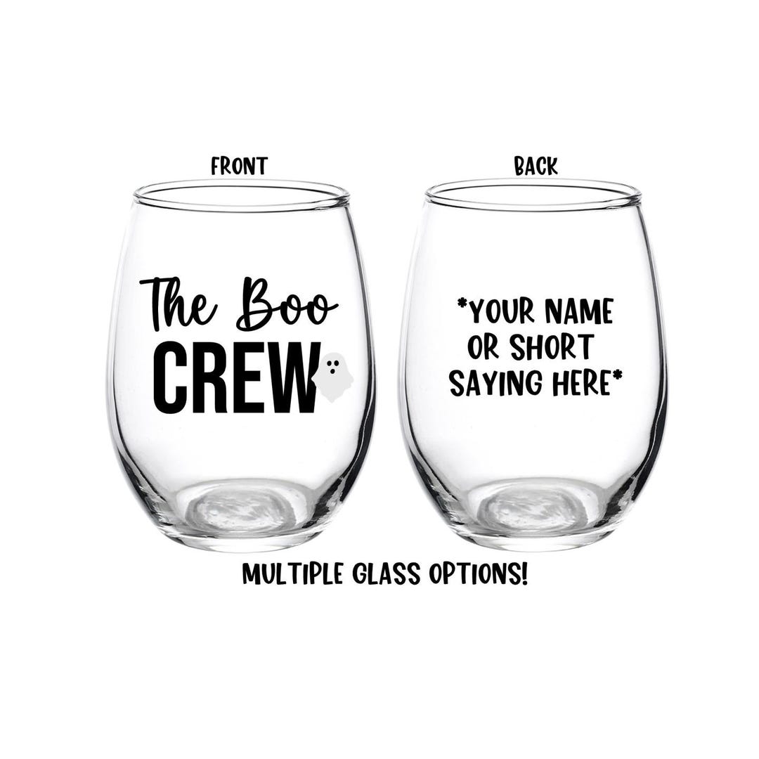 The Boo Crew Glass, Halloween, Wine Glass, Halloween Party, Ghost, Boos ...