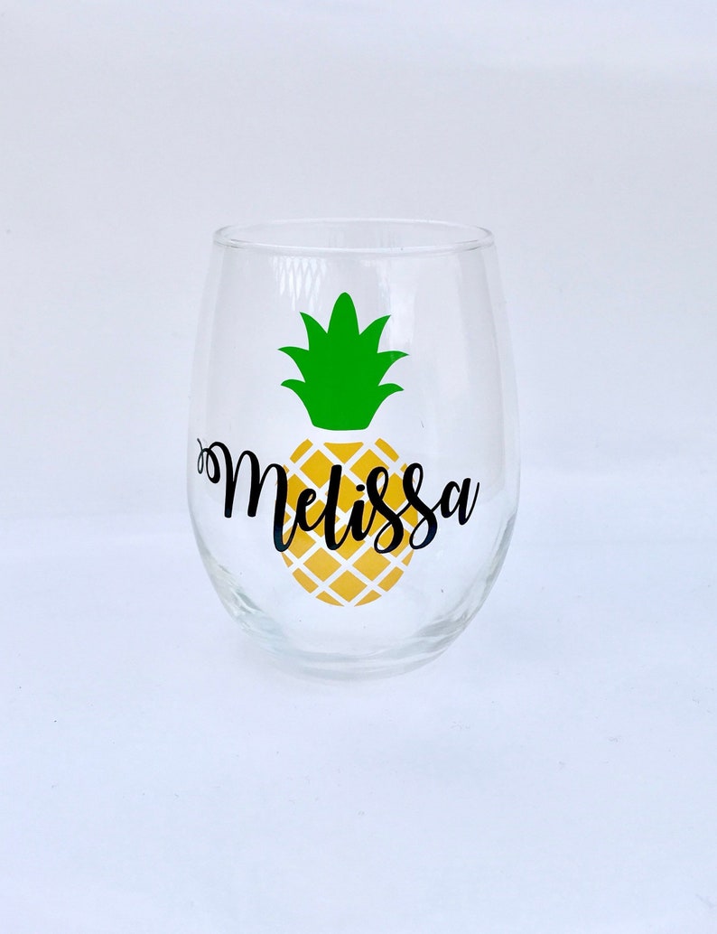 Personalized Pineapple Wine Glass Pineapple Glass Wine Etsy