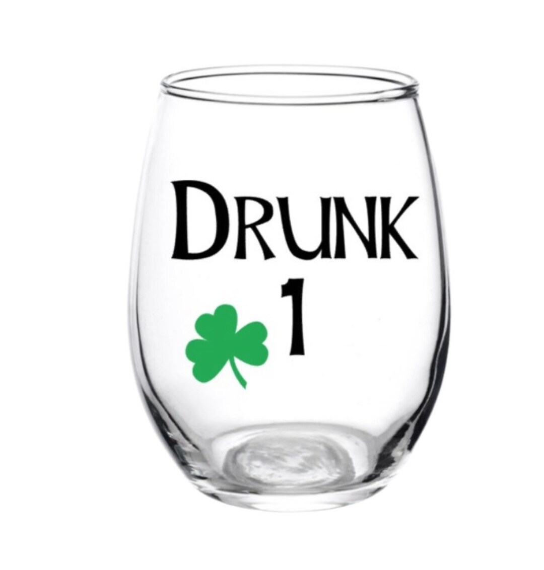 Drunk 1 Drunk 2 Wine Glass Personalized Custom St - Etsy