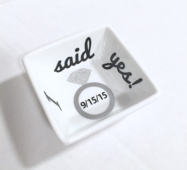 I Said Yes Ring Dish Engagement Gift Engagement Ring Dish - Etsy