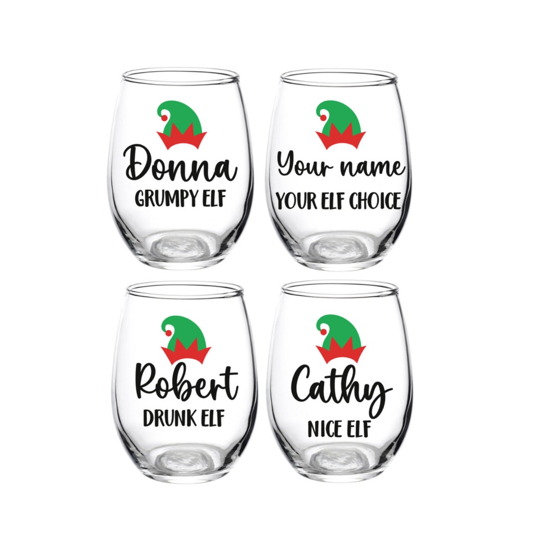 Personalized Elf Glass, Elf Glass, Elf Wine Glass, Christmas Glass ...