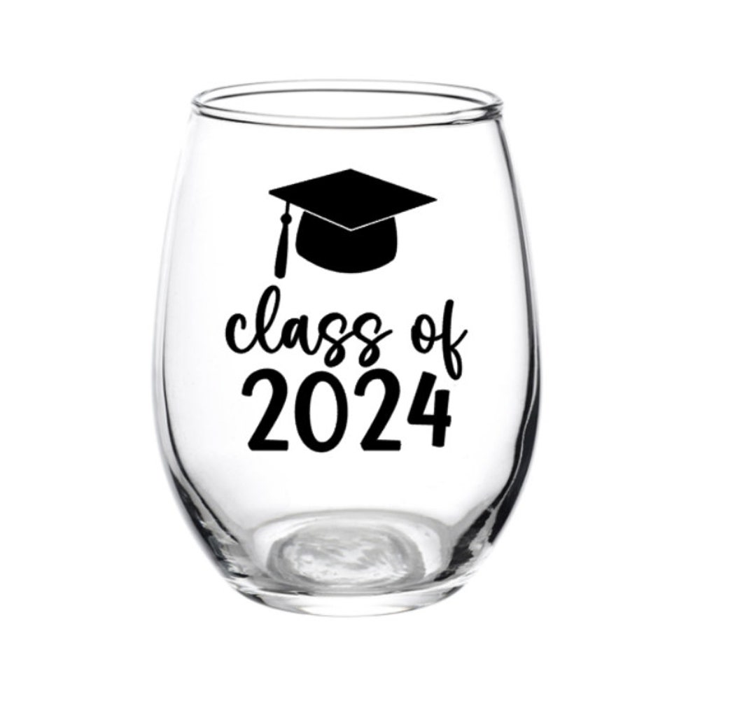 Class of 2024 Glass, Graduation Glass, Class of 2024, Class Of, Wine ...