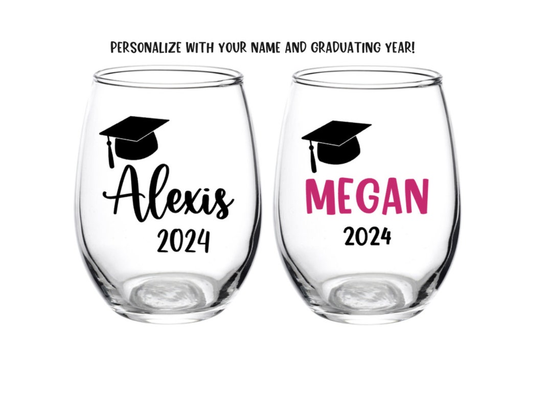 Graduation Glass, Graduation Gift, Class of 2024, Grad, Graduation ...