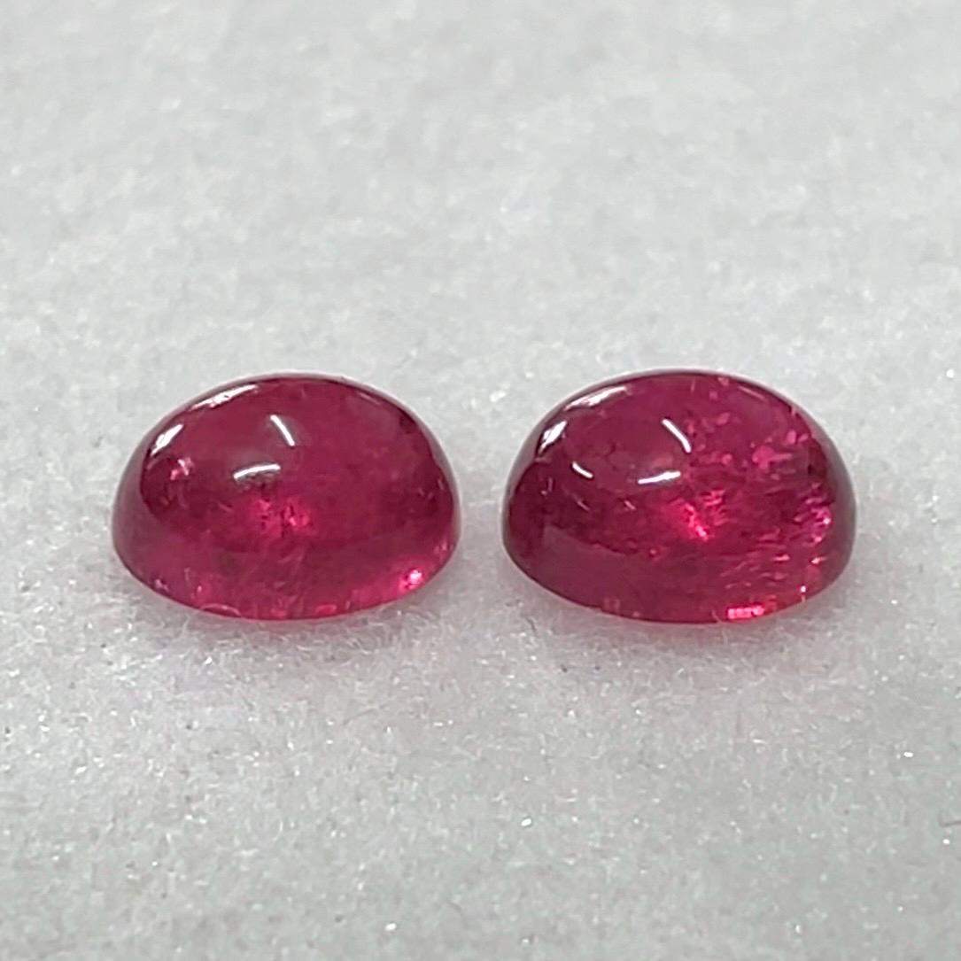 10x8mm. Pair of Rubellite Tourmaline Oval Cabochon Gemstones - Etsy