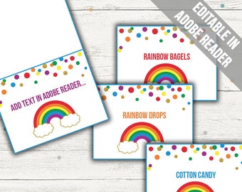 Rainbow Food Labels | Etsy