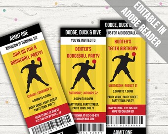 Dodgeball Invitation - Etsy UK