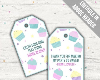 Baking Party Favor Tags - Etsy