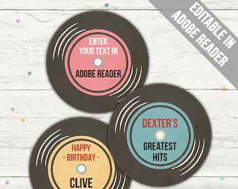 Record Cupcake Toppers Album Cupcake Toppers - Etsy