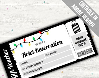 Hotel Reservation Voucher. Surprise Hotel Reservation Gift Ticket ...