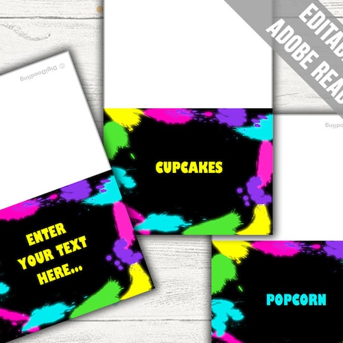 Neon Glow Party Invitations & Decorations II INSTANT - Etsy