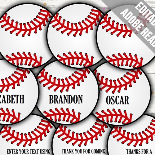 4 Baseball Tags With Editable Numbers INSTANT DOWNLOAD - Etsy