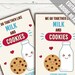 Milk and Cookies Valentine Card for Classmates. Cookies Valentines Tag ...