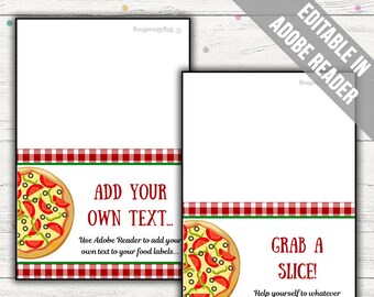 Pizza Food Labels | Etsy