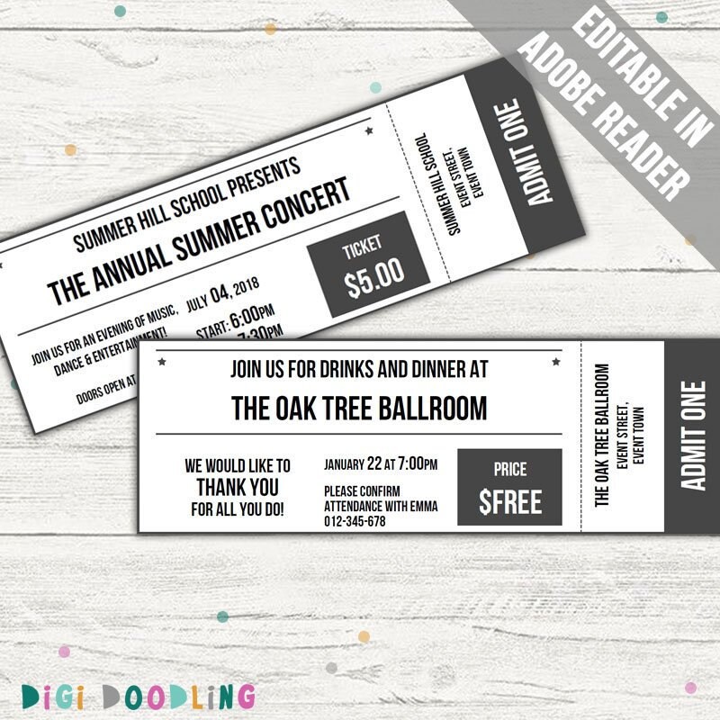 Plate Sale Ticket Template - Etsy