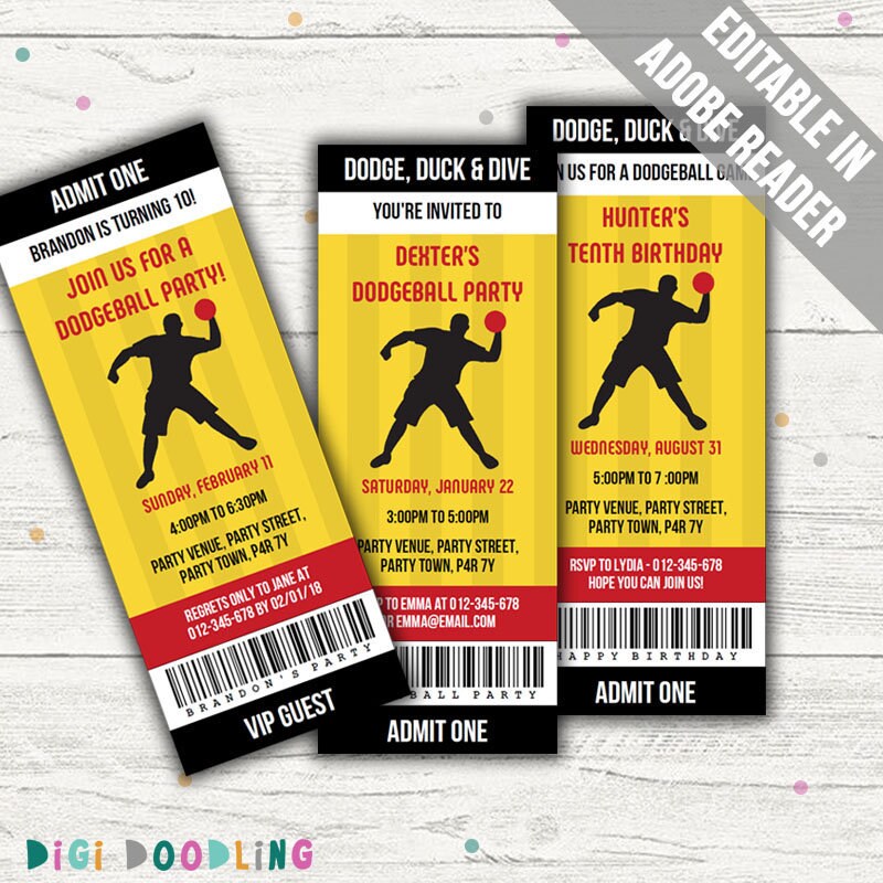 Dodgeball Invitation - Etsy
