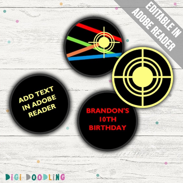 Laser Tag Cupcake Toppers - Etsy