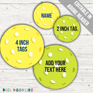 Pickleball Tag Template. Printable Pickleball Tags. Pickleball Party ...