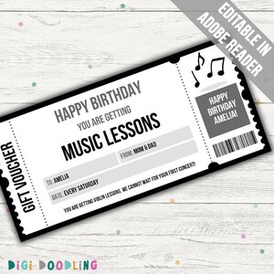 Music Lessons Voucher Template. Music Lessons Gift Voucher. Music ...