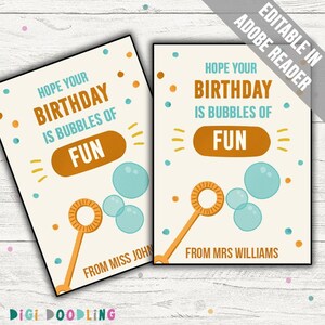 Printable Bubbles of Fun Tag. Student Birthday Gifts From Teacher ...