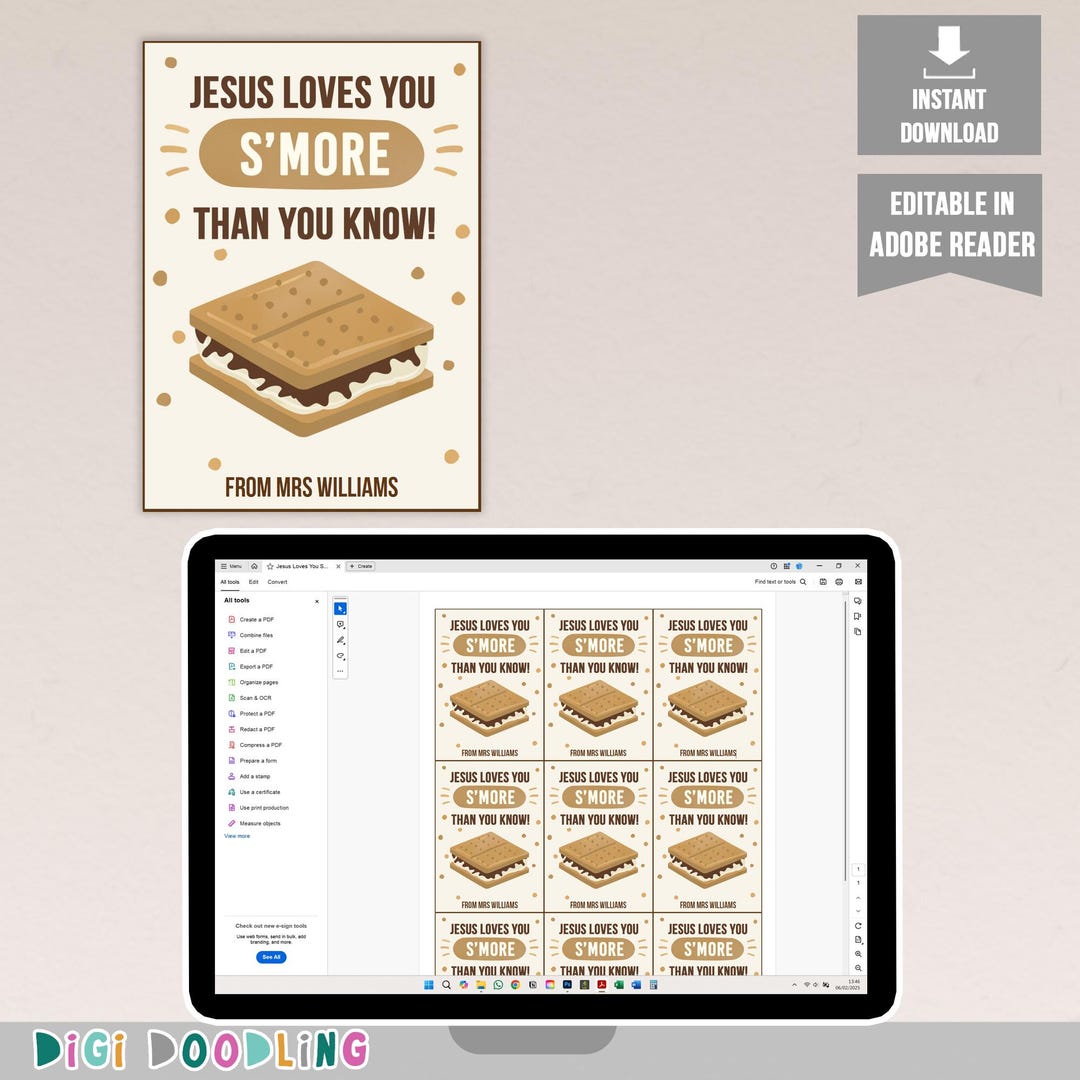 Jesus Loves You S'more Printable Tags: Christian School Class Gift (PDF ...