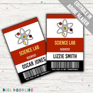 Scientist ID Badge Template. Science Party Favors. Scientist Costume ...