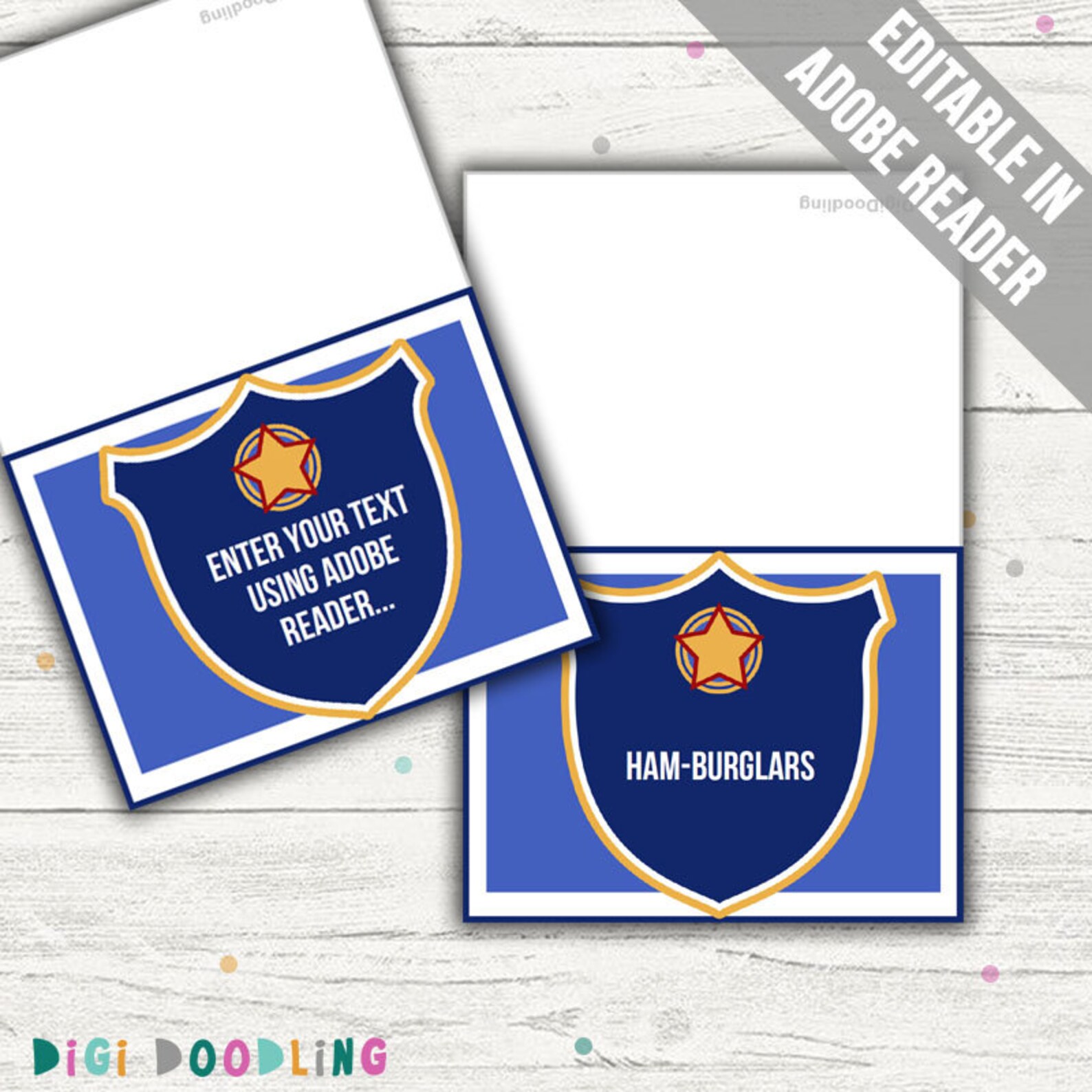 Police Food Labels police Party Decorations. Editable. - Etsy